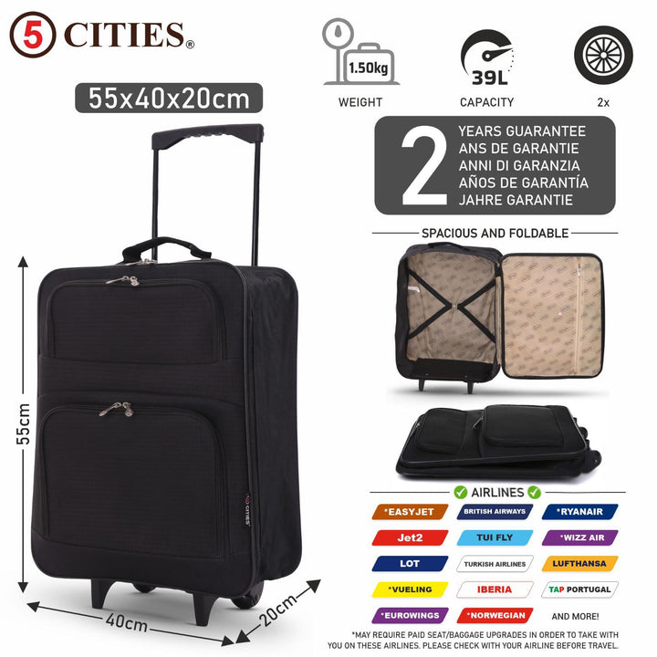 55x40x20 Cabin Luggage | Packed Direct – Packed Direct UK