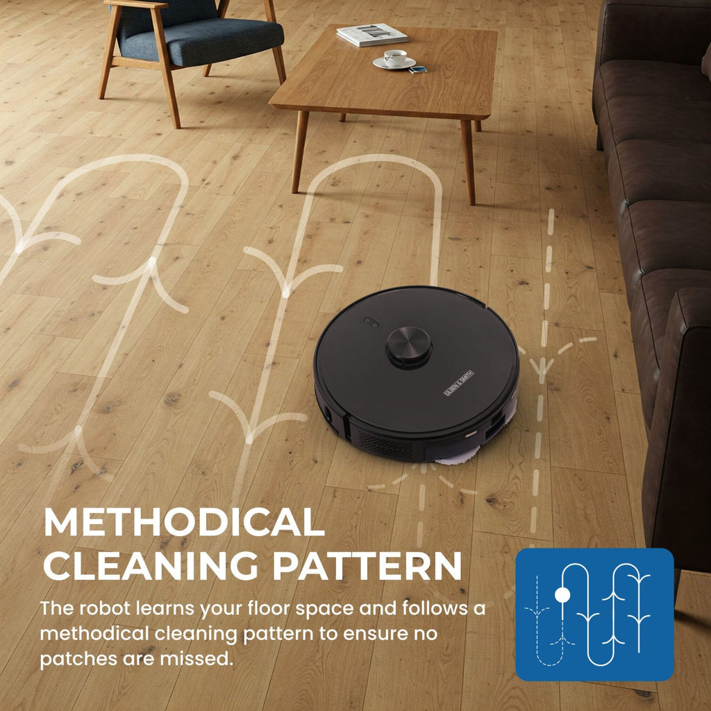 Olsen & Smith Smart Robot Vacuum Cleaner with Mop – 6500Pa Suction, La ...