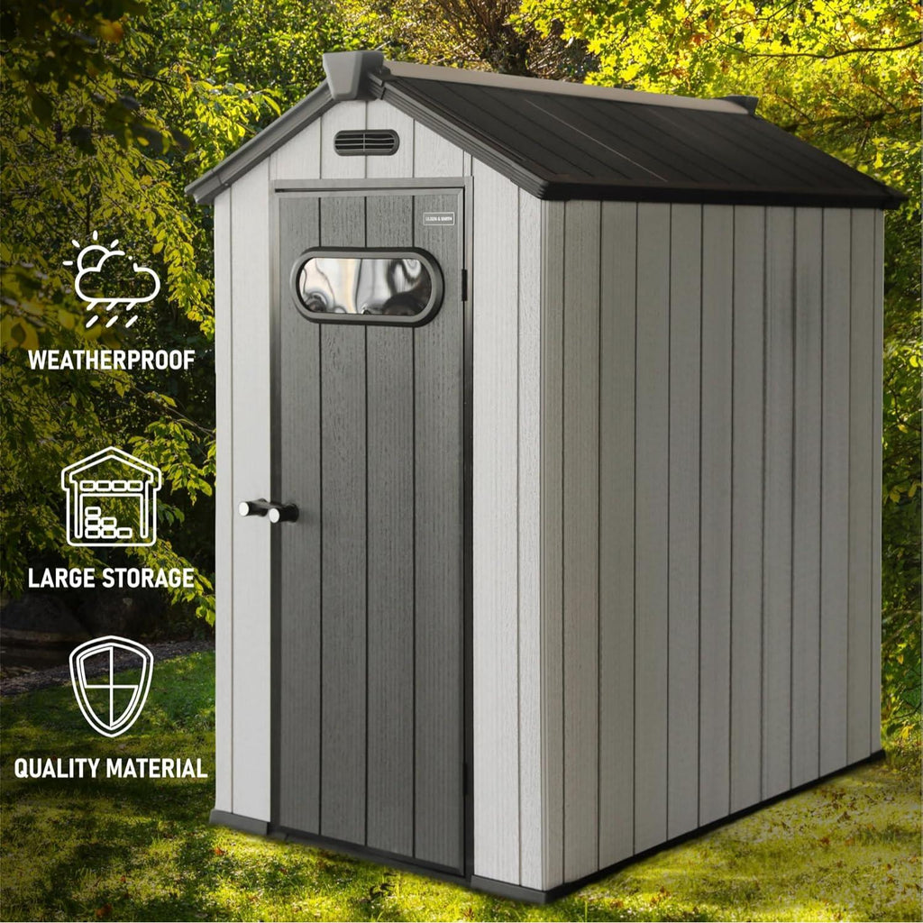 Olsen and Smith Outdoor Garden Storage Shed 4x6 FT With Lockable Door ...
