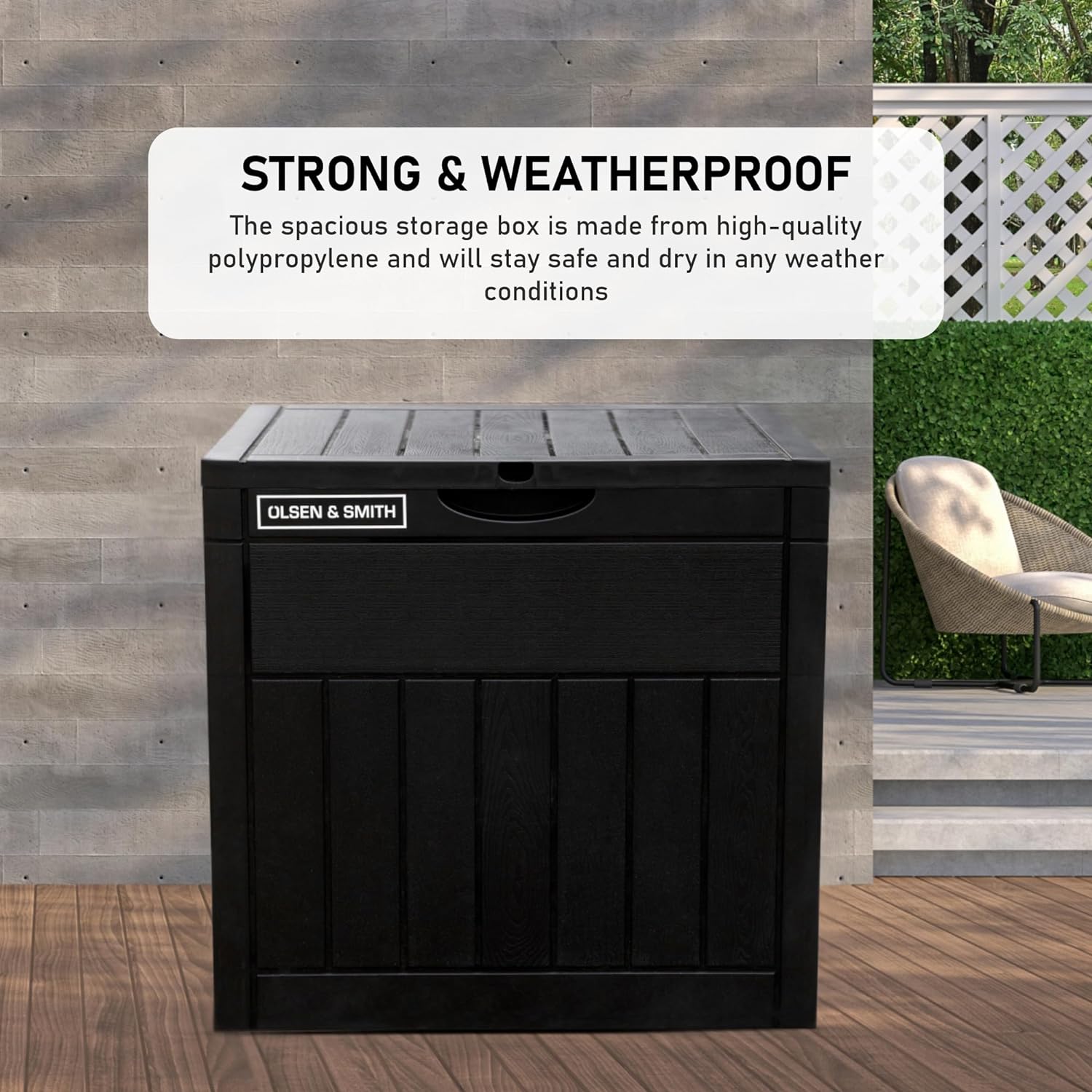 Olsen & Smith 126L Capacity Outdoor Garden Plastic Storage Box Small B ...