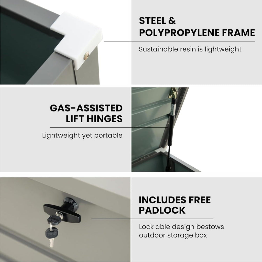 Olsen & Smith 1000L Large Metal Storage Box – Lockable Outdoor XL Gard ...