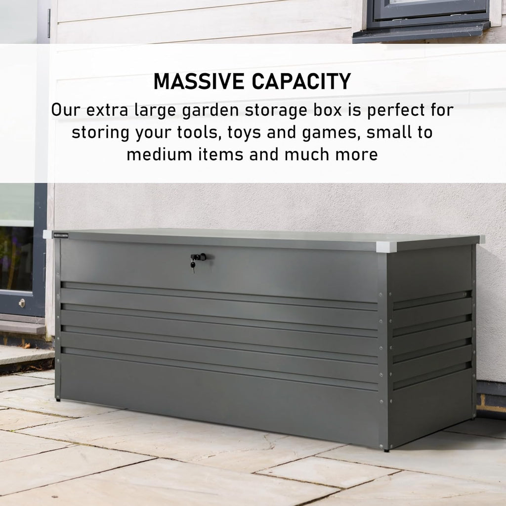 Olsen & Smith 1000L Large Metal Storage Box – Lockable Outdoor XL Gard ...