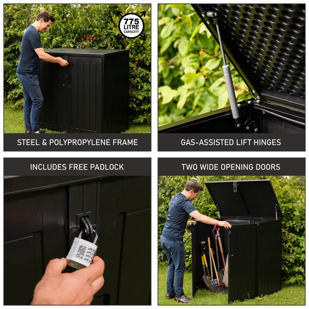 Olsen & Smith MASSIVE Capacity 775L Outdoor Garden Storage Box Plastic ...