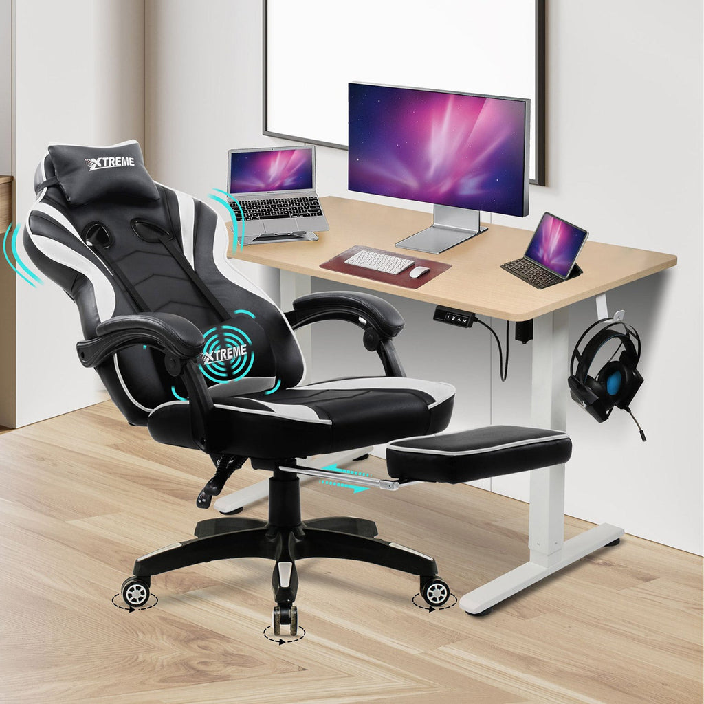 XTREME Gaming Chair & Electric Desk Bundle - Ergonomic Recliner Chair ...