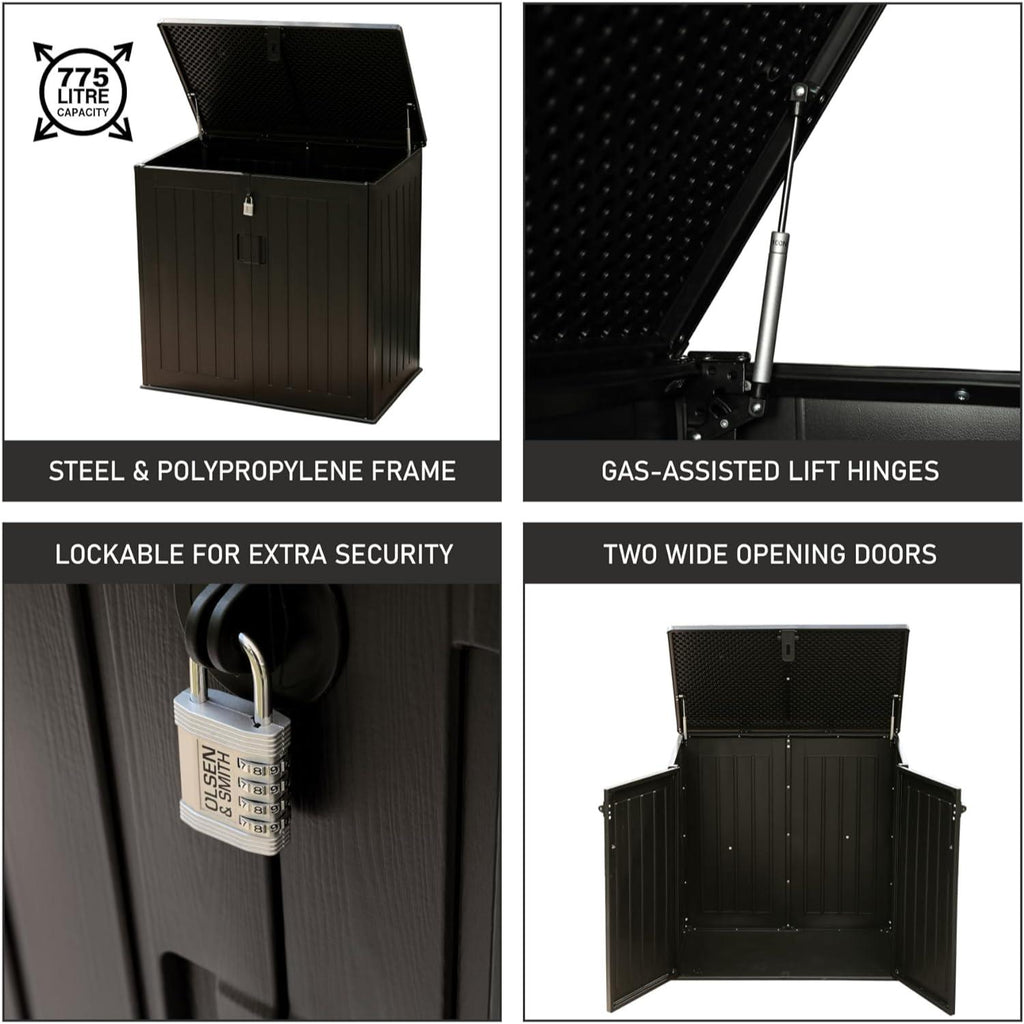 Olsen & Smith MASSIVE Capacity 1170/775L Outdoor Garden Storage Box Pl ...